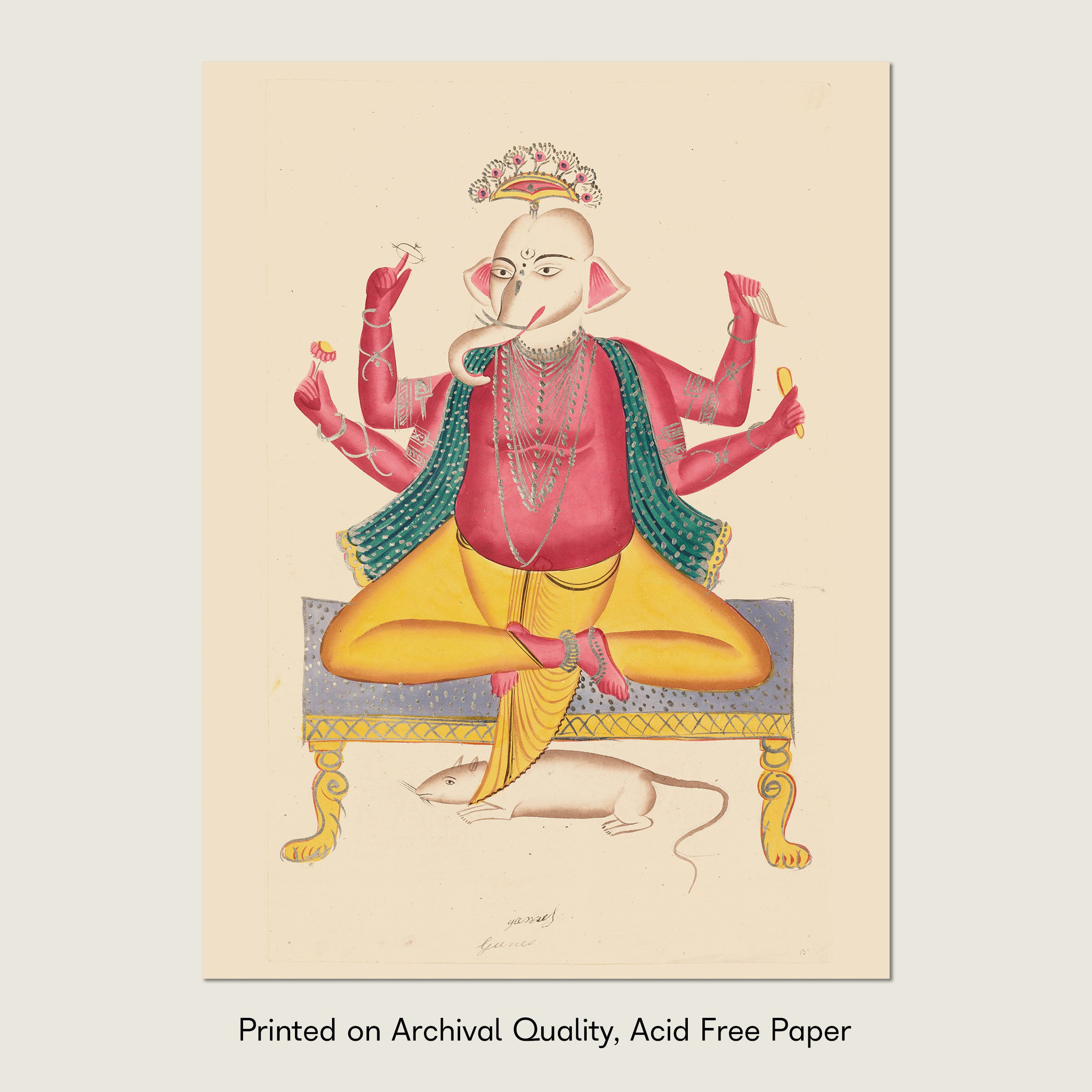 Ganesh Hindu God Devotional Art Print Traditional Indian - Etsy