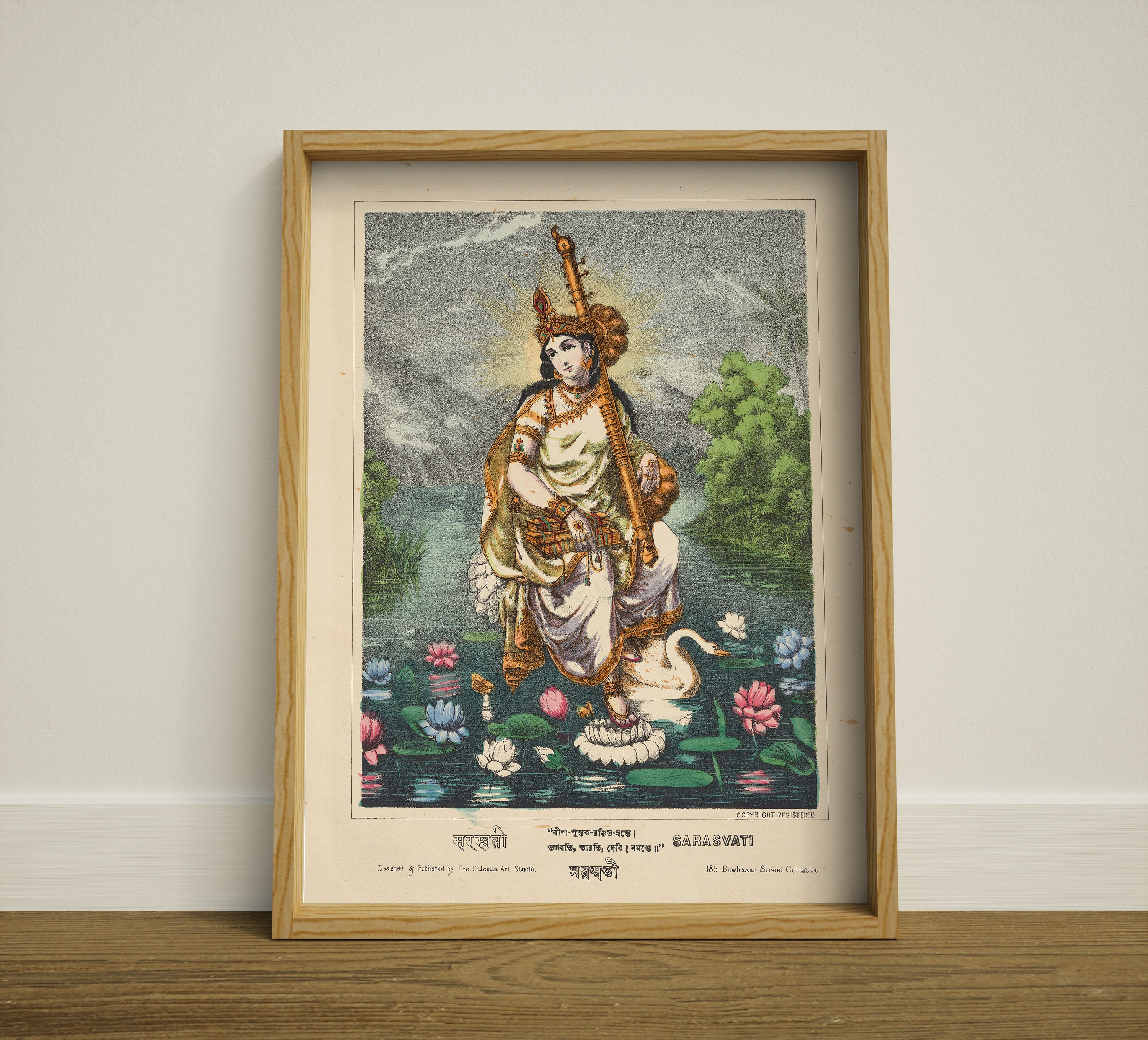 Goddess Saraswati Divine Shakti Feminine Devotional Art Print Indian ...