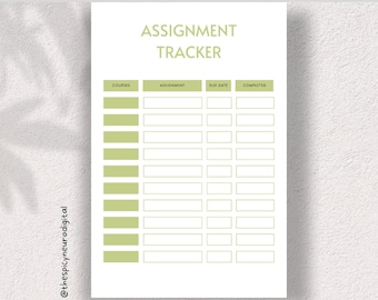 Assignment Breakdown Sheet | Printable Student Resources | Assessment ...