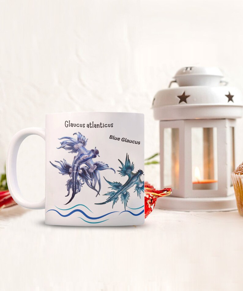 Nudibranch Coffee Mug for Scuba Divers and Ocean Lovers. Blue Sea ...