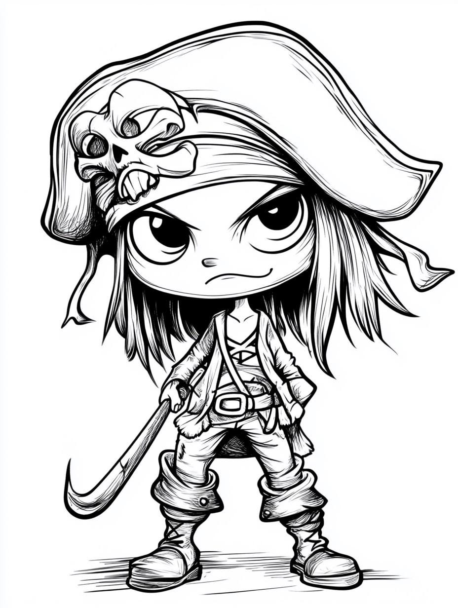 Pirates Grayscale Coloring Book for Adults and Kids, Grayscale Coloring ...