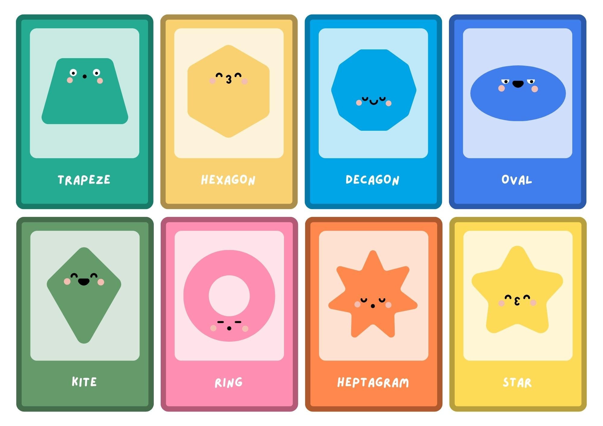 32 Shapes Flashcards Nomenclature, Flashcards PDF Printable Cards ...