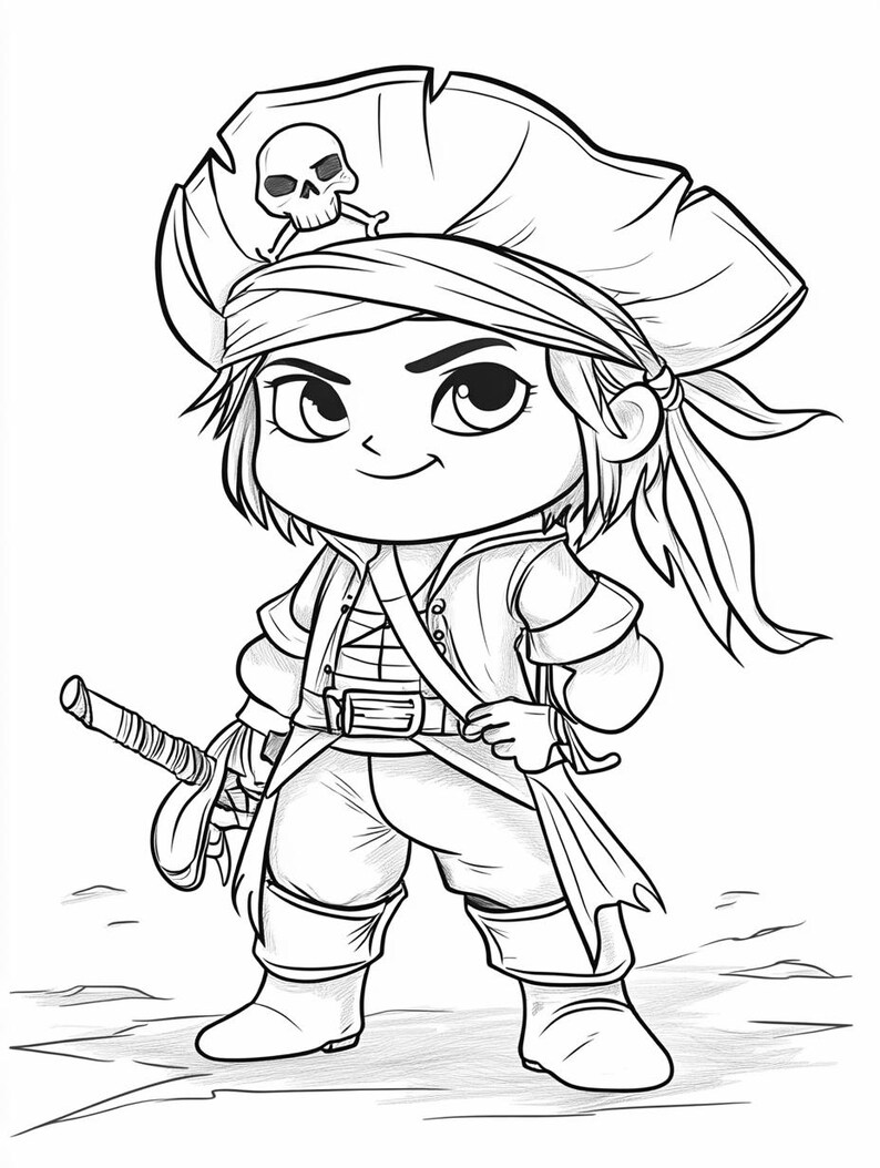 Pirates Grayscale Coloring Book for Adults and Kids, Grayscale Coloring ...