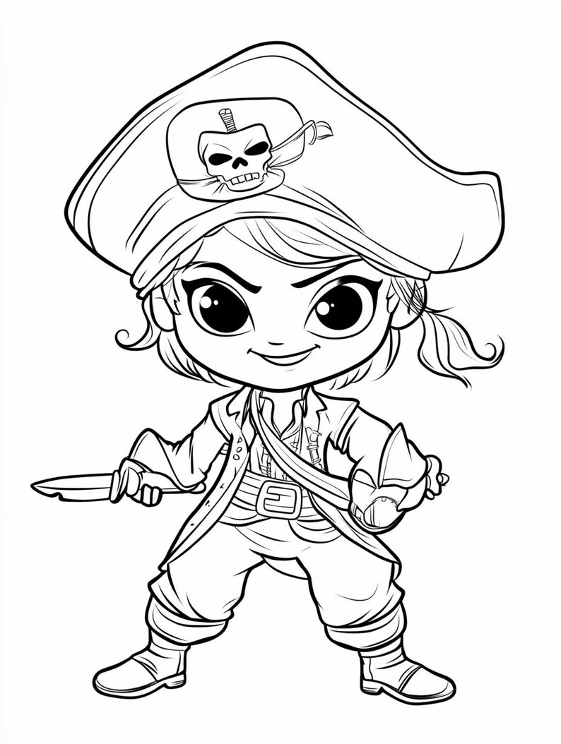 Pirates Grayscale Coloring Book for Adults and Kids, Grayscale Coloring ...