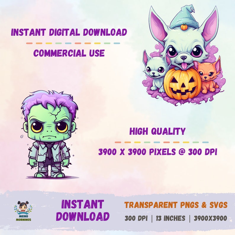Pastel Halloween Clipart Pastelloween Clipart Kawaii Halloween Clipart ...