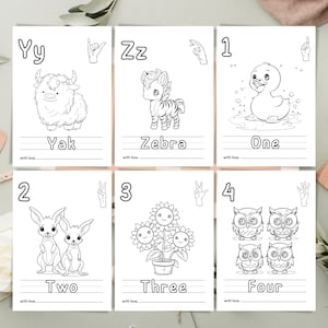 ABC 123 Book Baby Shower Game Alphabet Coloring Book First ABC Book ...