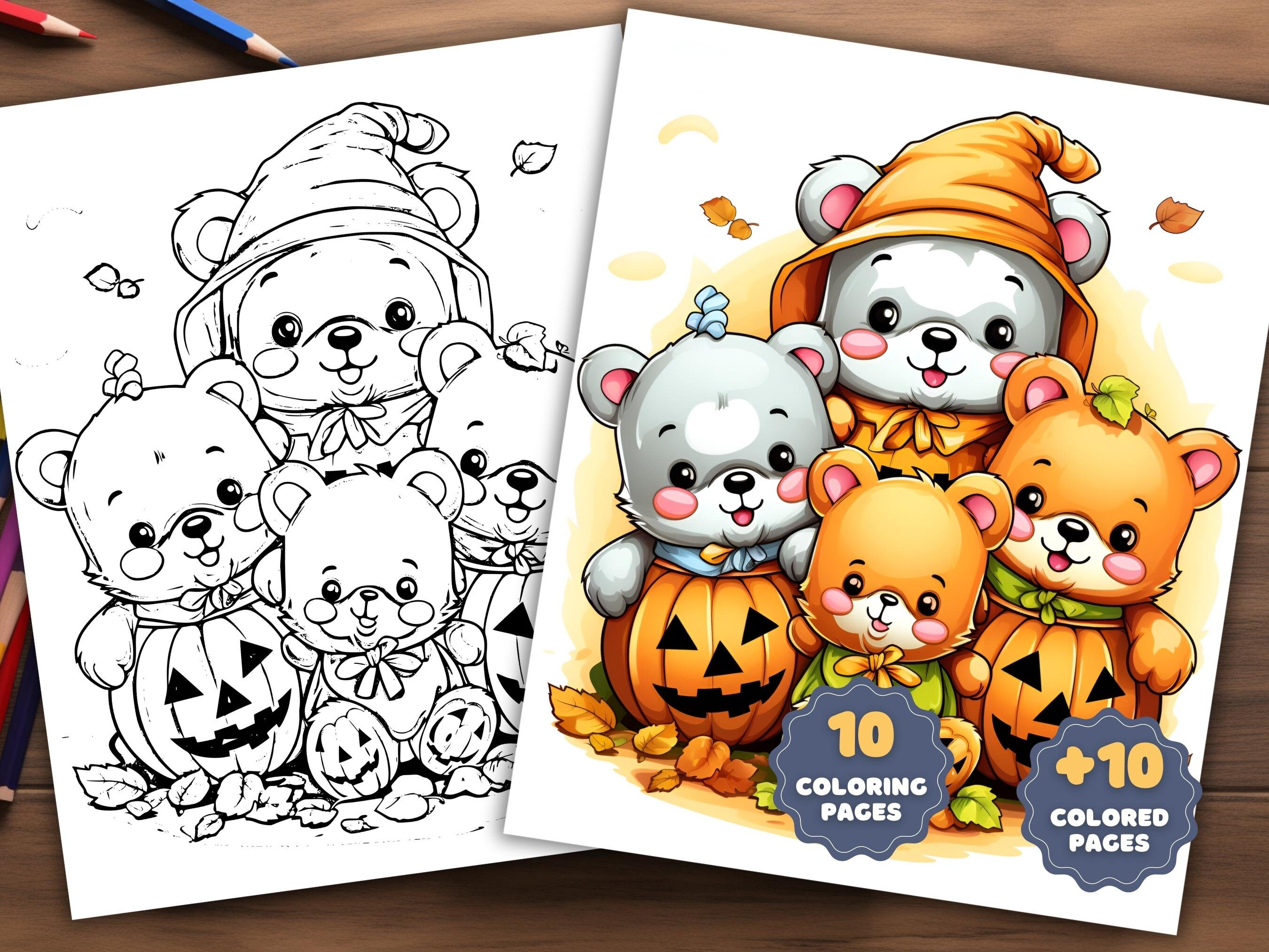 Cute Teddy Bear Coloring Book for Kids Coloring Book for Adults Kawaii ...