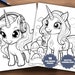 10 Kawaii Unicorn Coloring Pages, Cute Coloring Book for Kids and ...