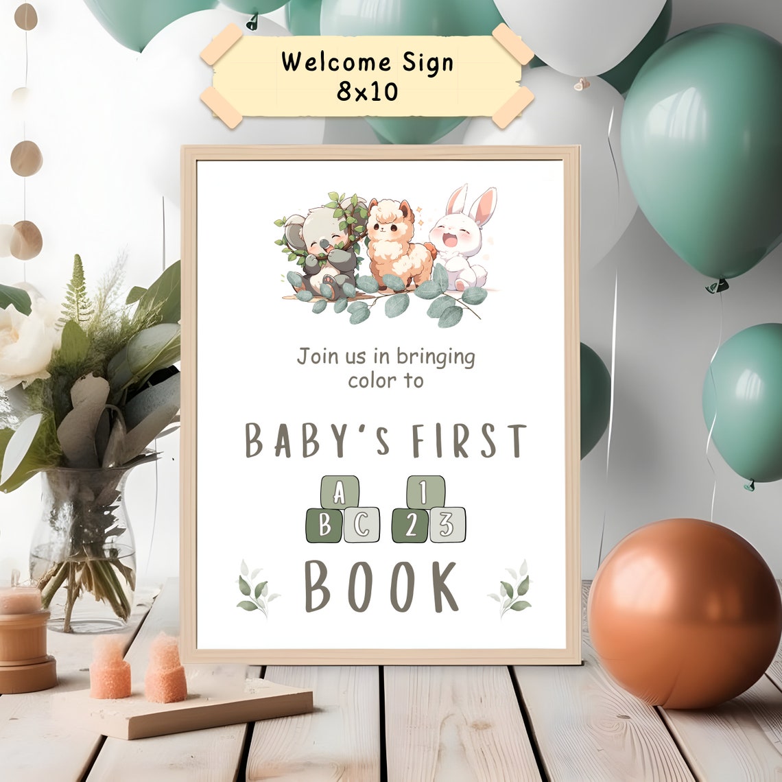 ABC 123 Coloring Book: Baby Shower Game, ASL Alphabet (PDF Pattern) - Etsy