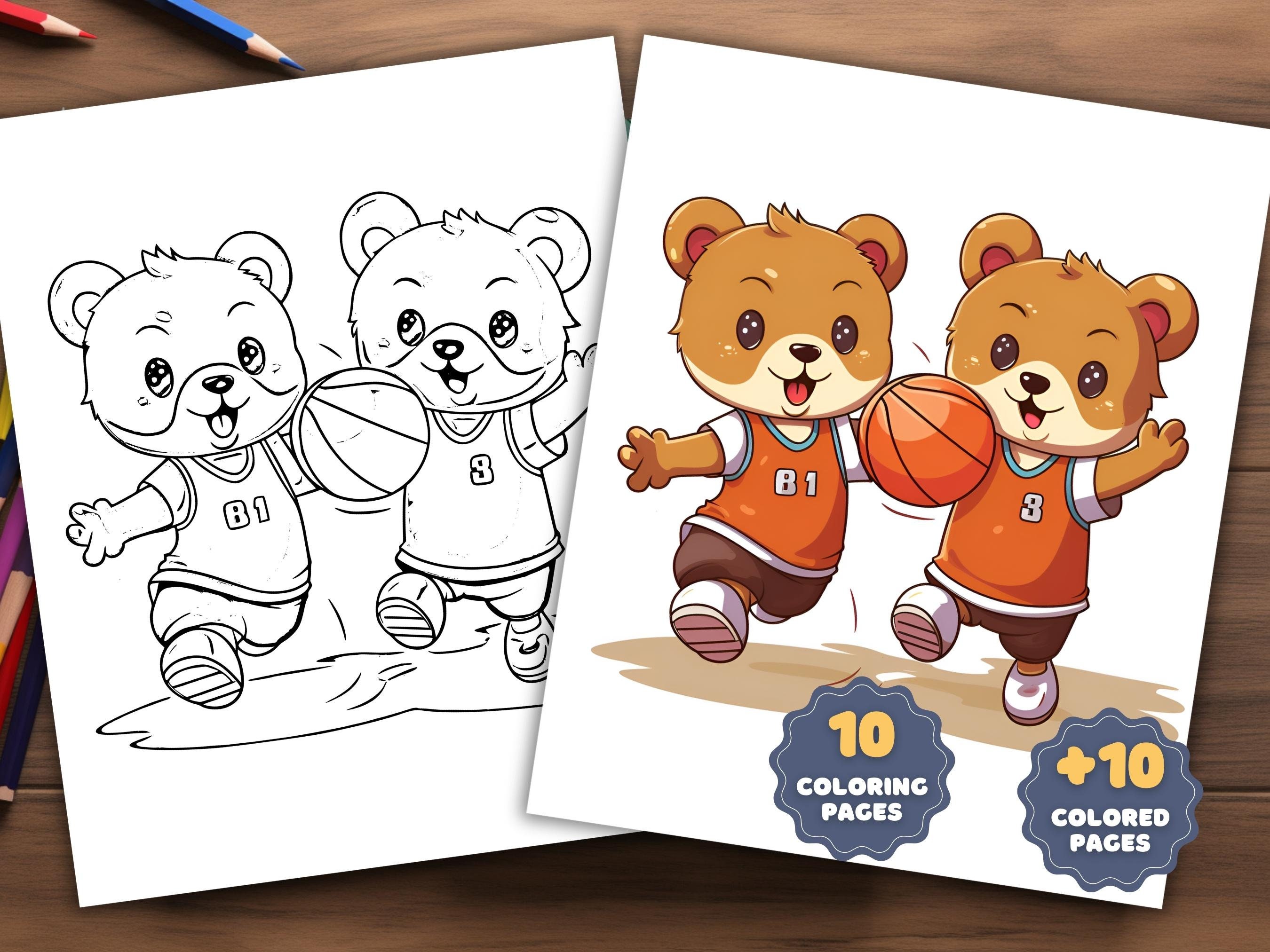 Cute Teddy Bear Coloring Book for Kids Coloring Book for Adults Kawaii ...