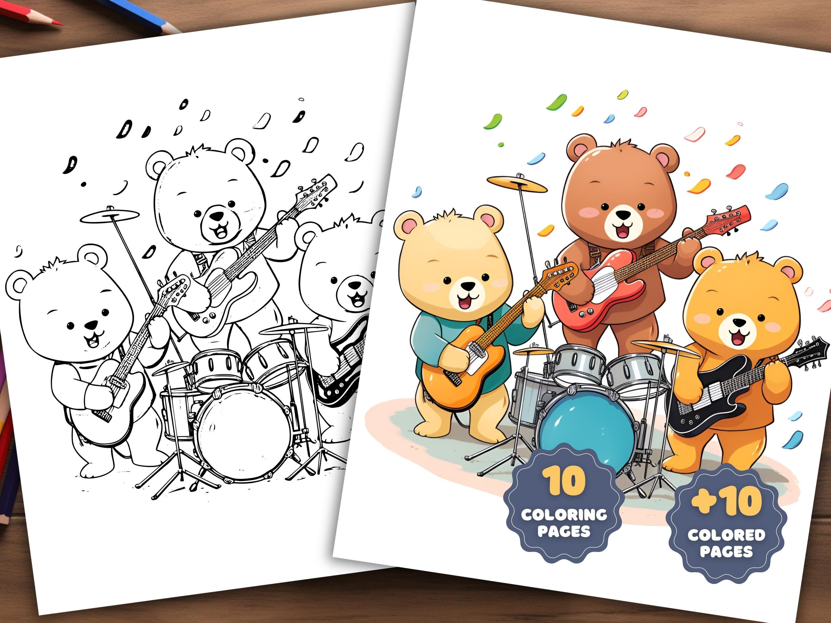 Cute Teddy Bear Coloring Book for Kids Coloring Book for Adults Kawaii ...