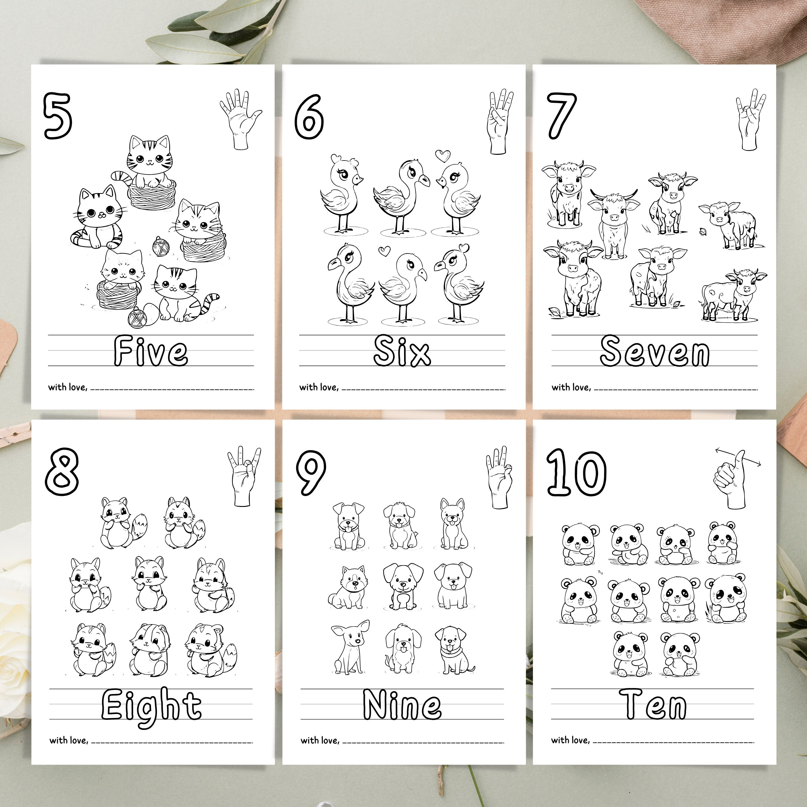 ABC 123 Coloring Book: Baby Shower Game, ASL Alphabet (PDF Pattern) - Etsy