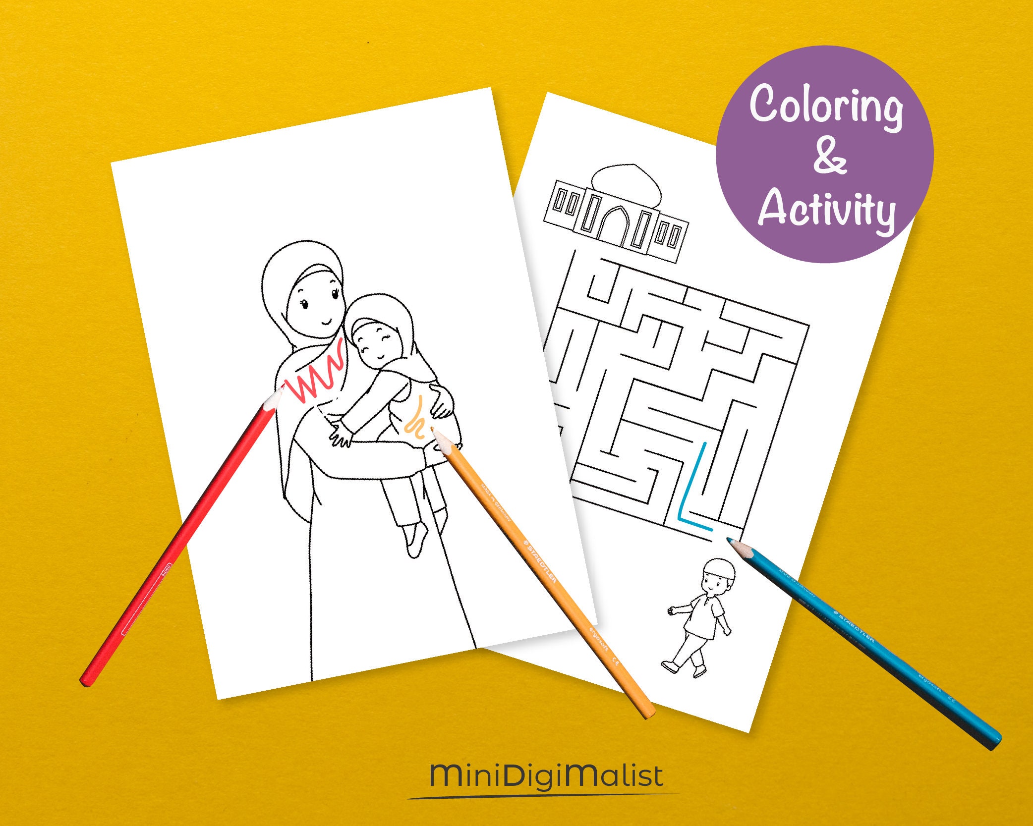 Printable Muslim Coloring Pages for Kids, 15 Coloring/ Activity Pages ...