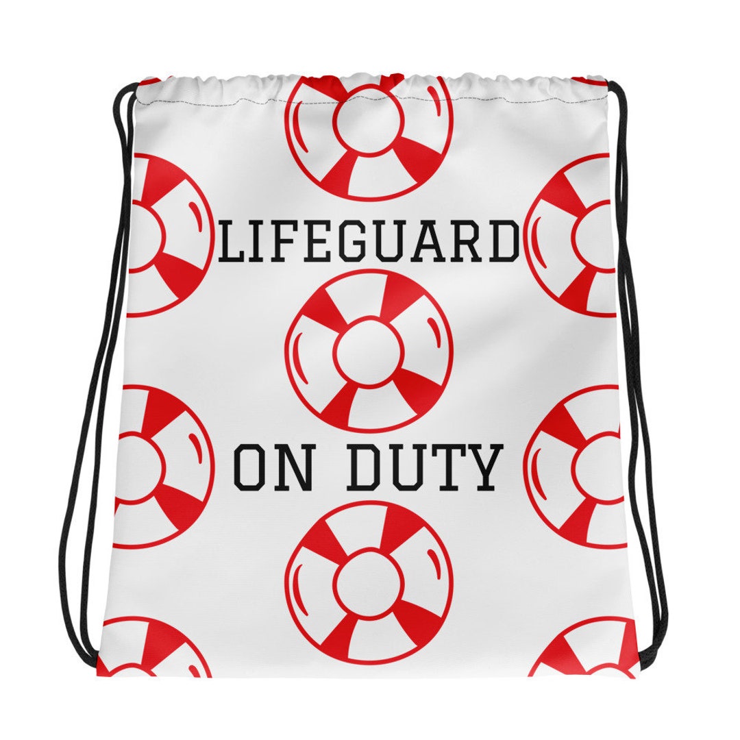Lifeguard Drawstring Bag, Lifeguard Bag, Beach, Pool, Bag, Simple ...