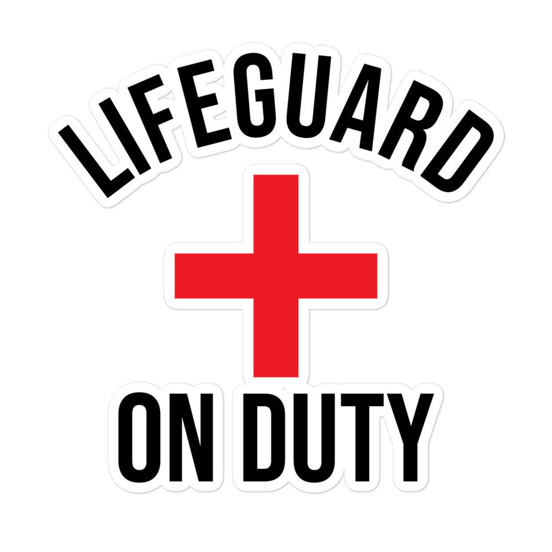 Lifeguard Sticker, Lifeguard on Duty, Lifeguard, Sticker, Beach, Pool ...