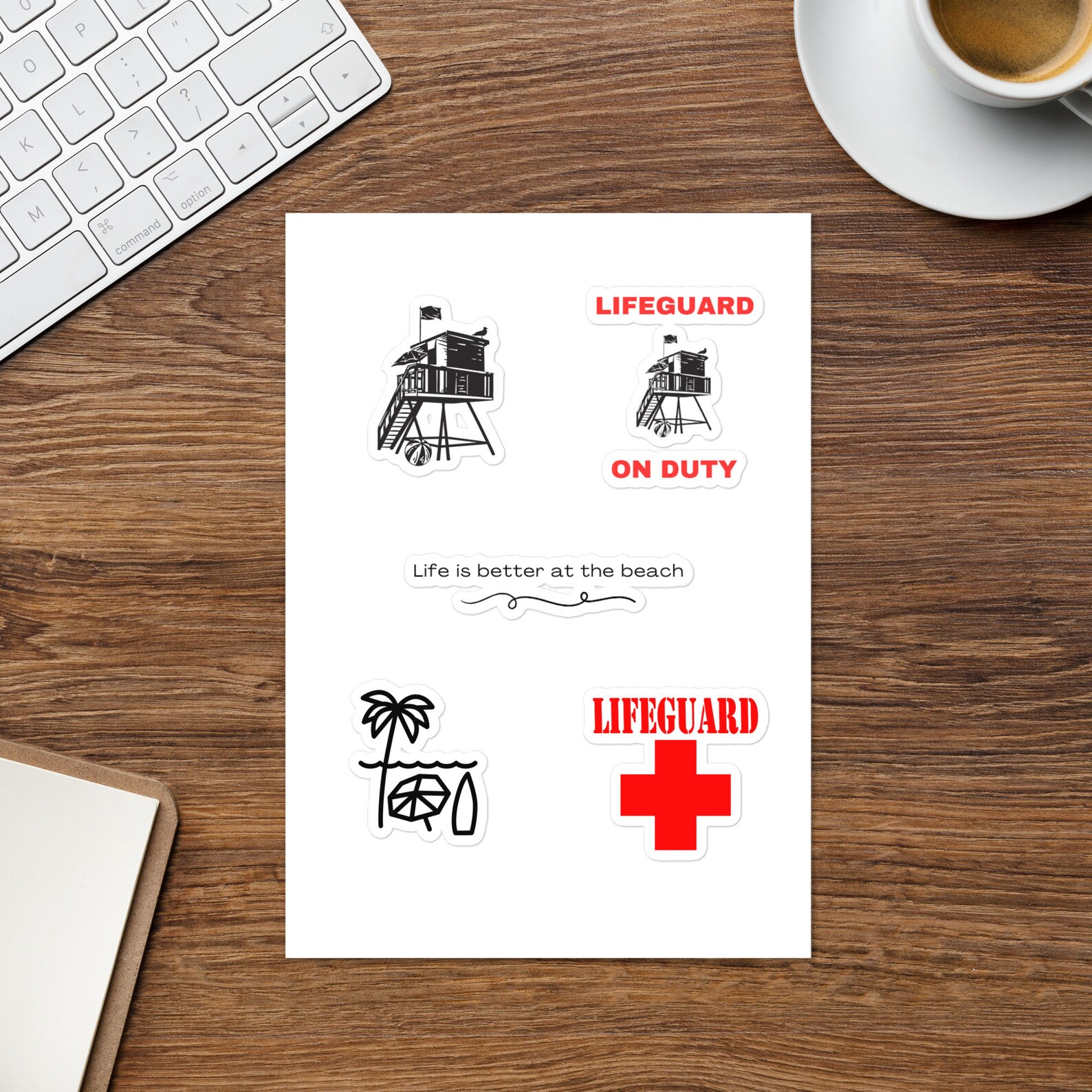 Sticker Sheet, Lifeguard Stickers, Beach Stickers, Lifeguard Tower ...