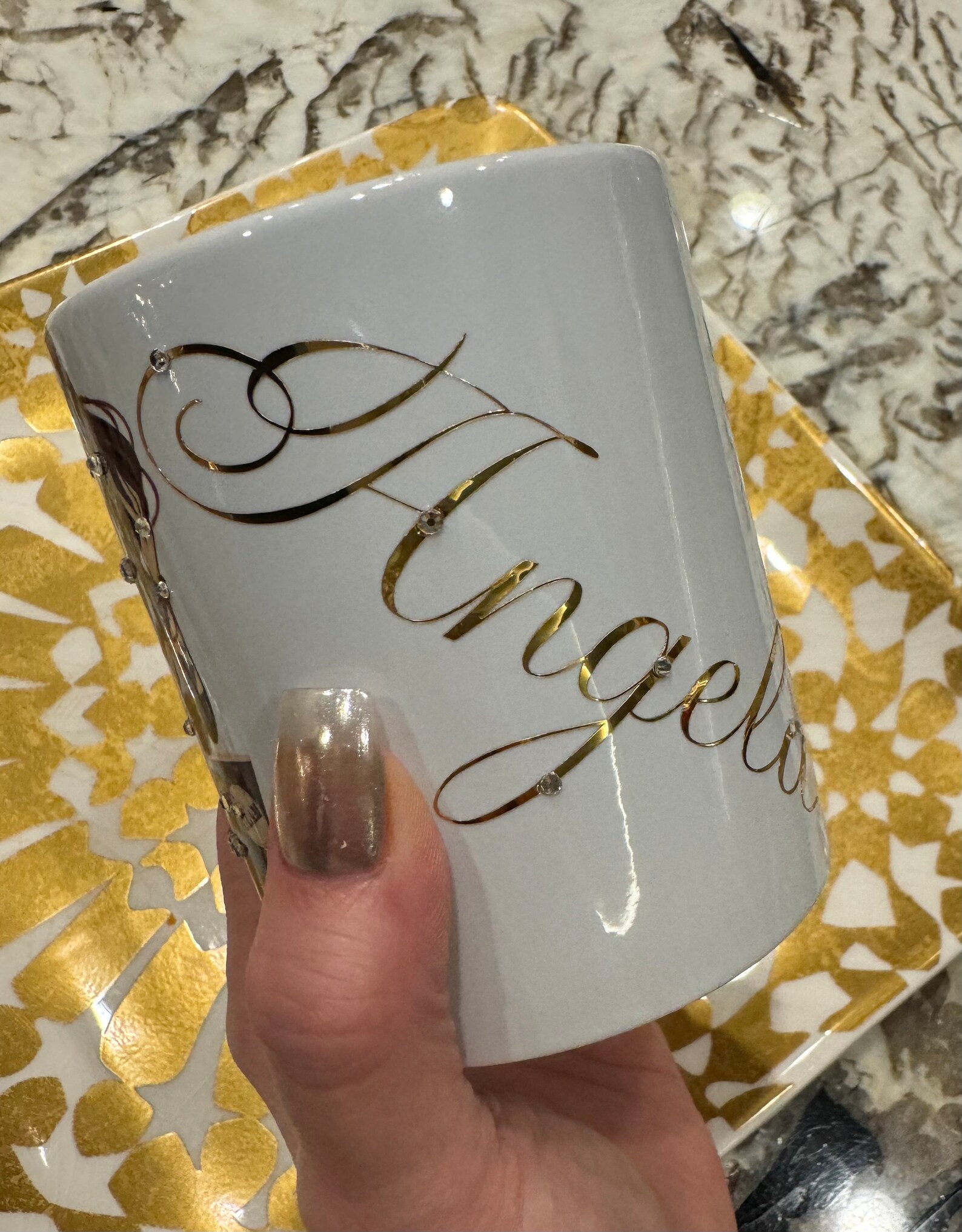 Coffee Cup Glam Mug Gift for Her, Fashion Girl Mug, Personalized Bling ...