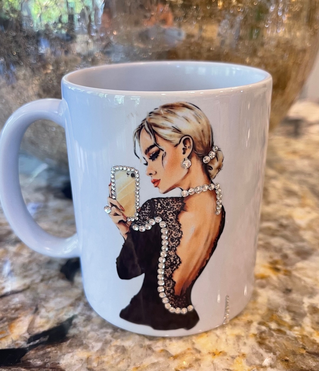 Custom Coffee Mug, Fashion Glam Girl Mug, Bling Chic Mug, Gift for Her ...