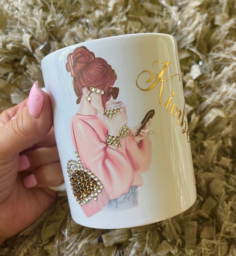 Fashion Mug, Glam Girl Mug, Bling Chic Mug, Gift for Her, Coffee Cup ...