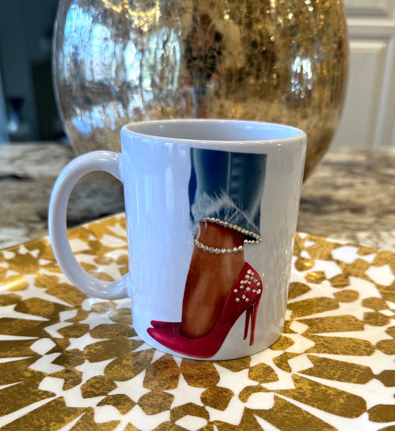 Personalized Mugs Bridal Party Gift, High Heel Bling Fashion Coffee Mug ...