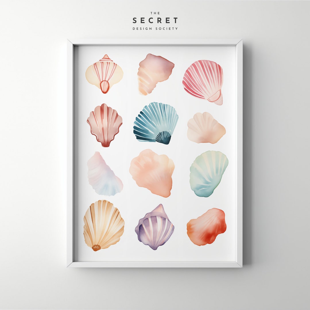 Coastal Cowgirl Decor, Digital Art, Seashells, Surf Poster, Maximalist ...