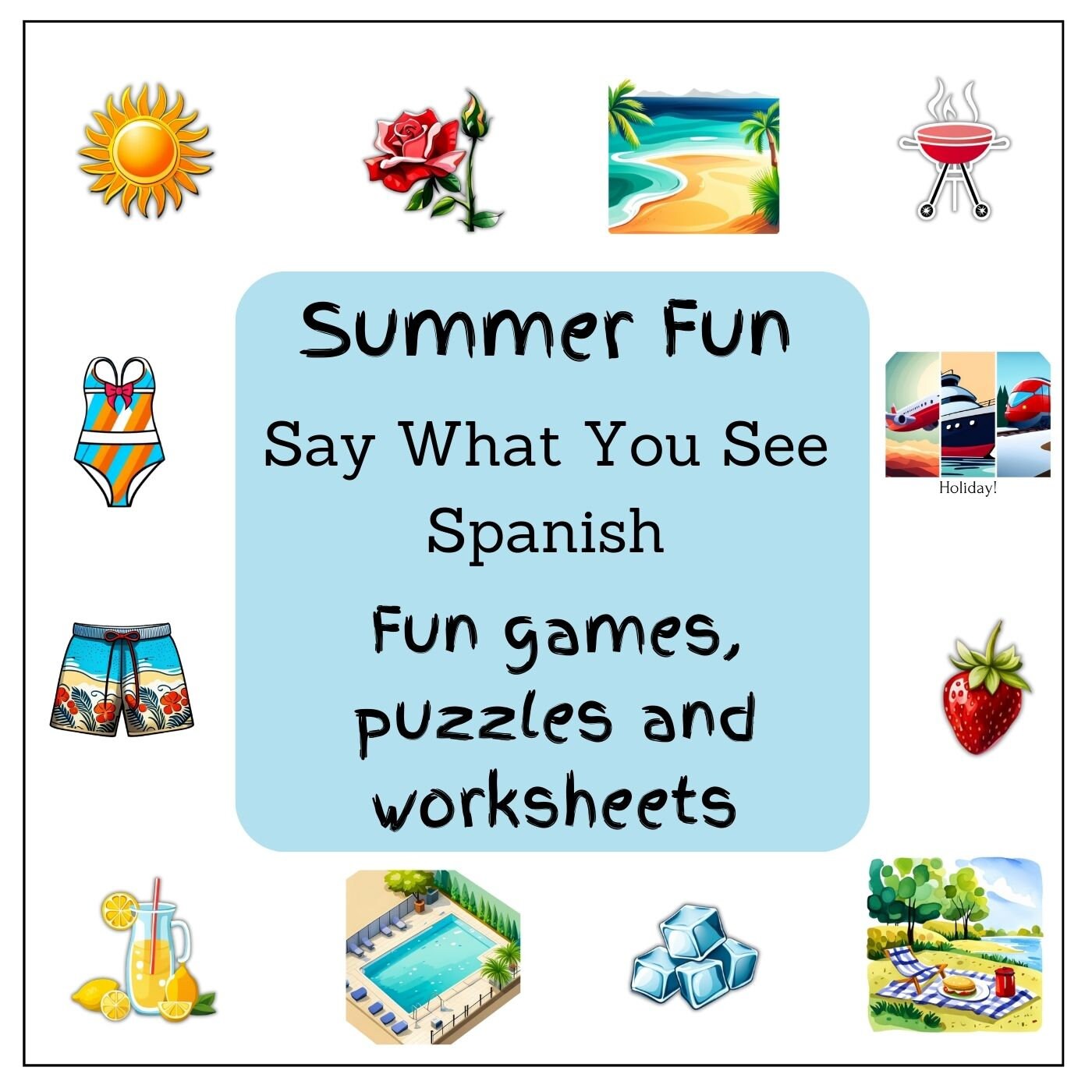 Learn Spanish Image Matching Game, Homeschool Resource, Home School ...