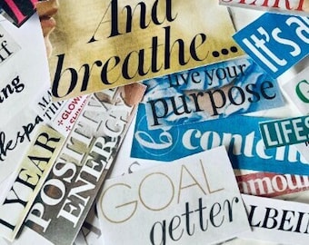 100 Real Magazine Words Cutouts Printable Vision Board Words Vision ...