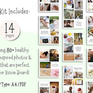Healthy Habits Vision Board Printable, Vision Board 2025, Health Vision ...