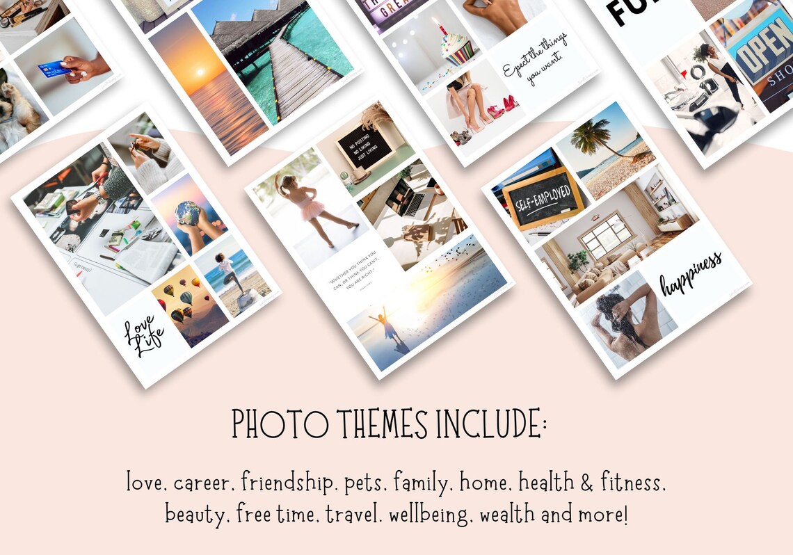 Vision Board Printables for Women, Vision Board Printable Kit, Vision ...