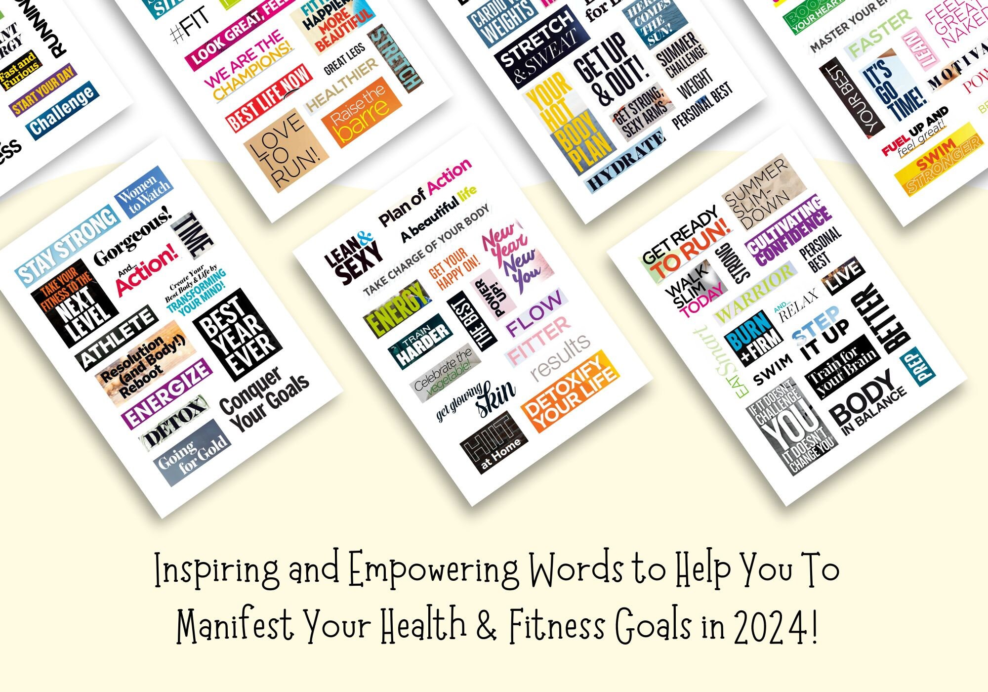Health & Fitness 2026! Magazine Words Printable, 150+ Vision Board ...
