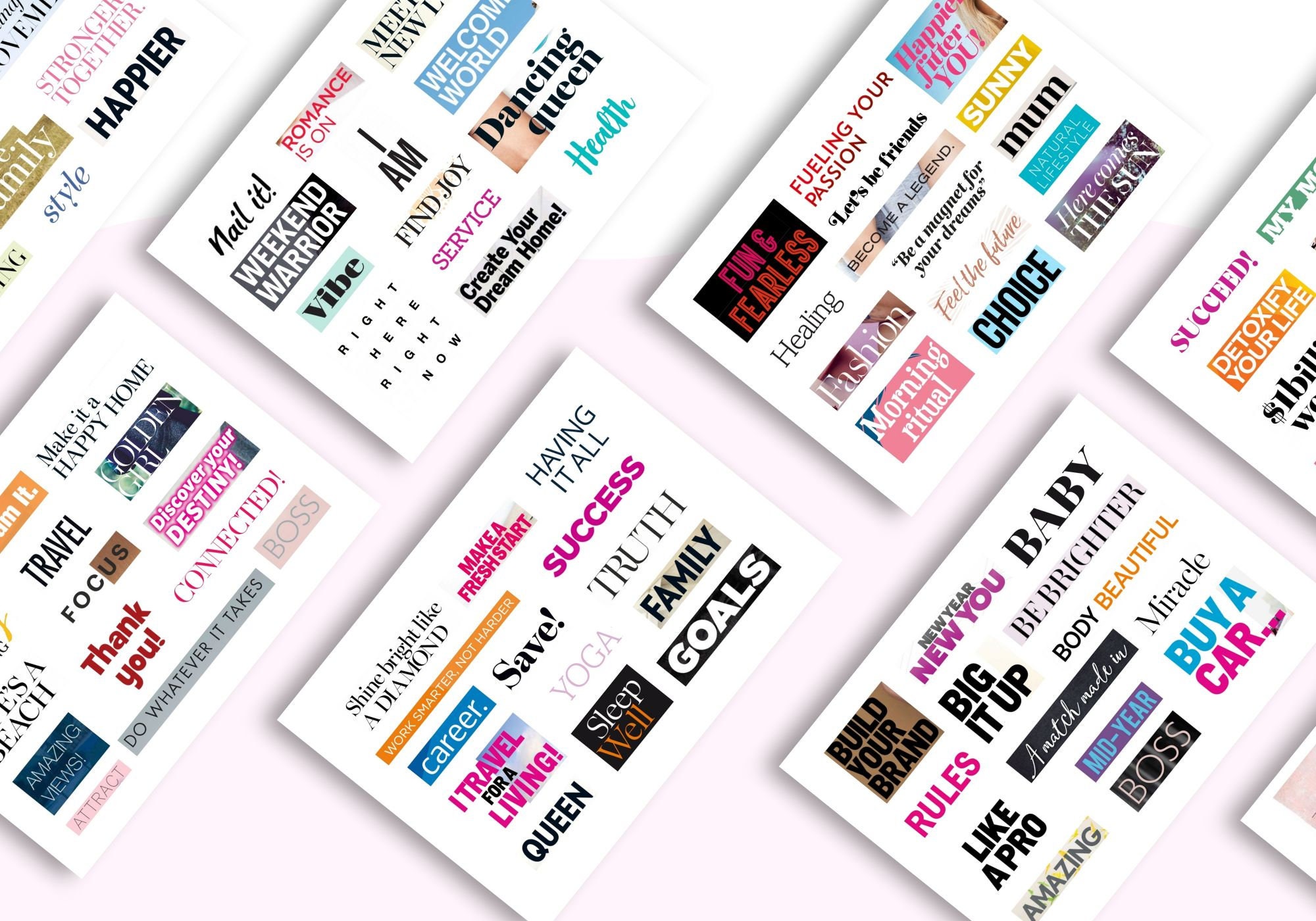 200 Womens 2024 Real Magazine Words Printable, Vision Board Words ...
