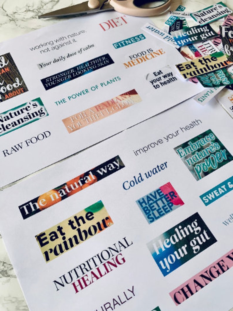 Printable Health & Healing Magazine Words, Vision Board Words, Health ...
