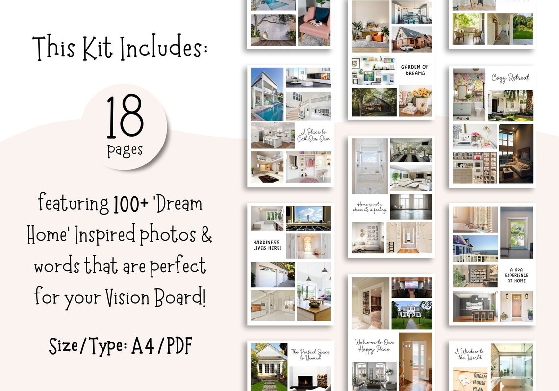 Dream Home Vision Board, Couples Vision Board, Vision Board Printable ...