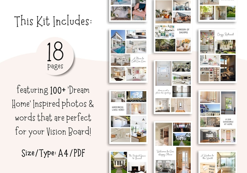 Dream Home Vision Board, Couples Vision Board, Vision Board Printable ...