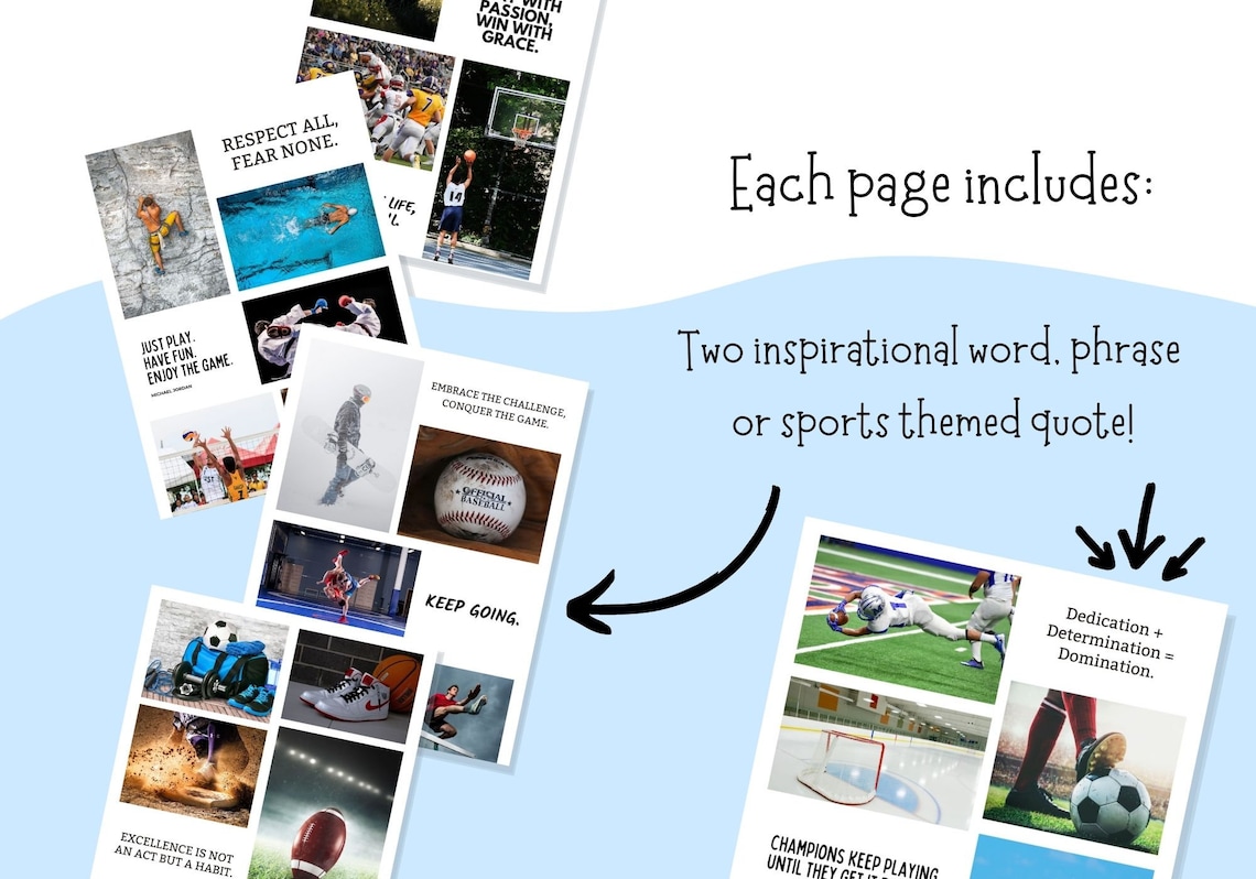 Vision Board Kit for Men, Teen Boys Vision Board Printables, Sports ...