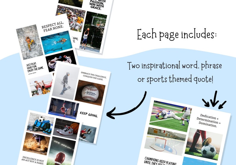 Vision Board Kit for Men, Teen Boys Vision Board Printables, Sports ...