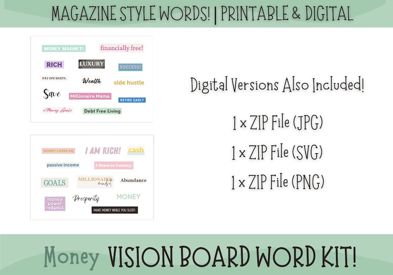 Money Vision Board Words, Vision Board Digital, Wealth Vision Board ...