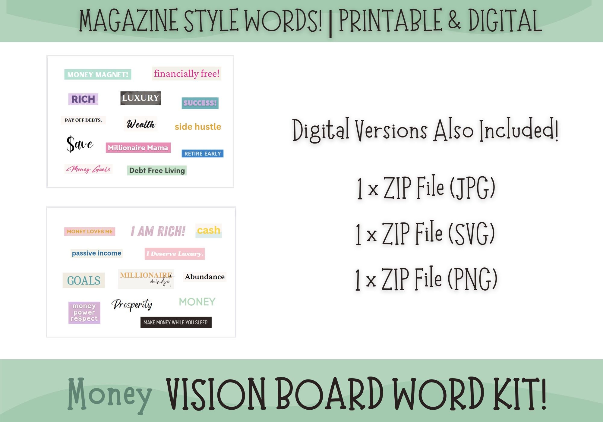 Money Vision Board Words, Vision Board Digital, Wealth Vision Board ...