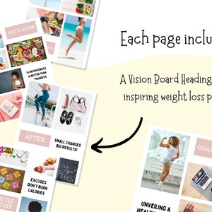 Vision Board Printable for Weight Loss, Vision Board Kit, Fitness ...