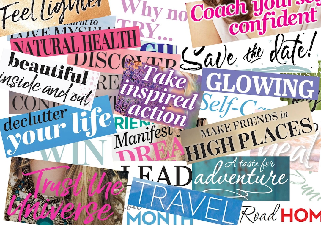 50+ Magazine Words Printable, Vision Board Words, Vision Board 2026 ...