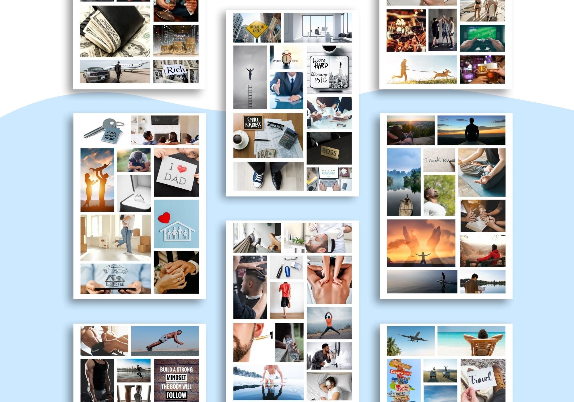 Vision Board Kit for Men, Boys Vision Board Printables, Vision Board ...