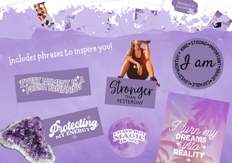 Purple Vision Board Printable, Vision Board Kit for Women 2026, Vision ...