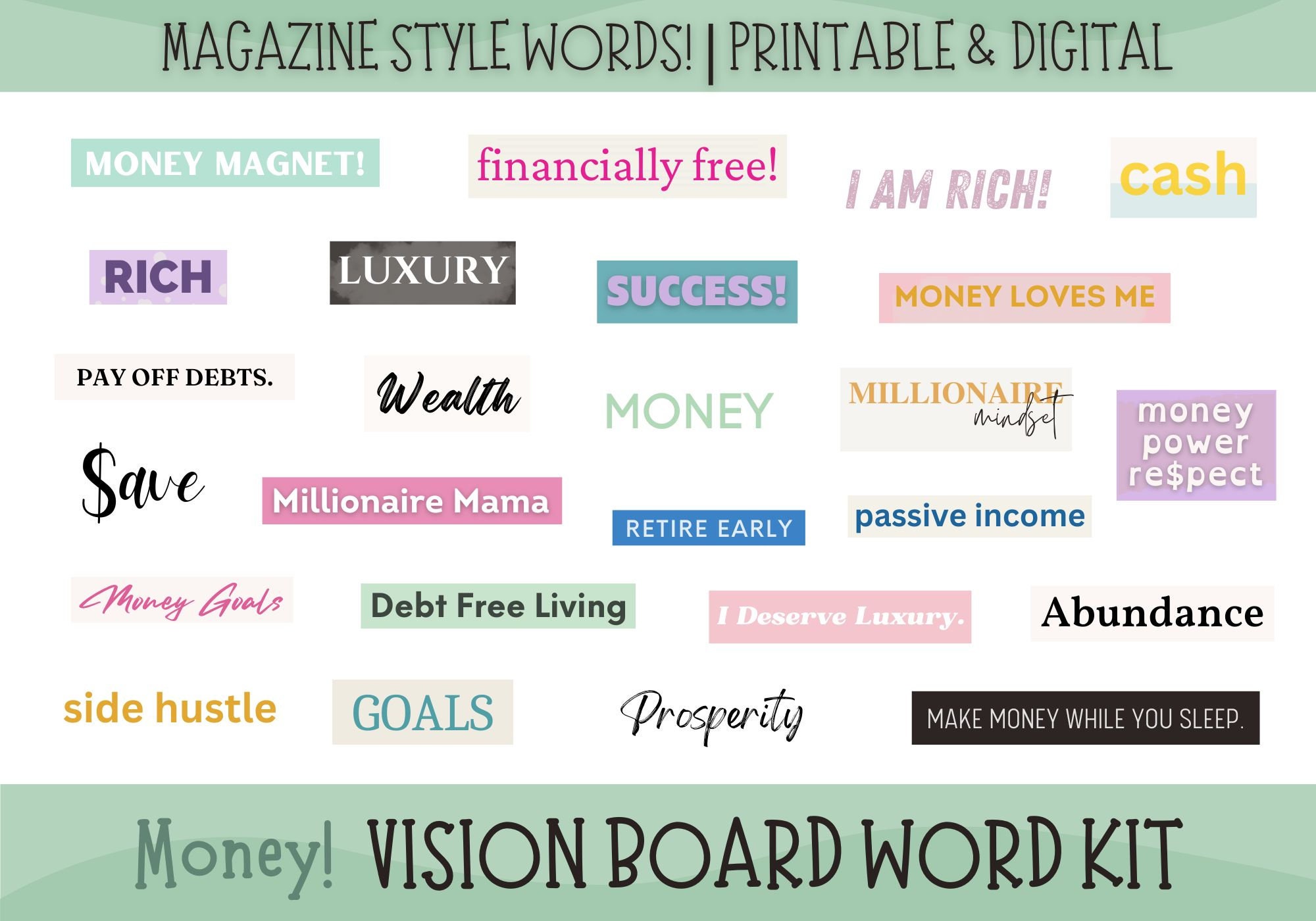Money Vision Board Words, Vision Board Digital, Wealth Vision Board ...