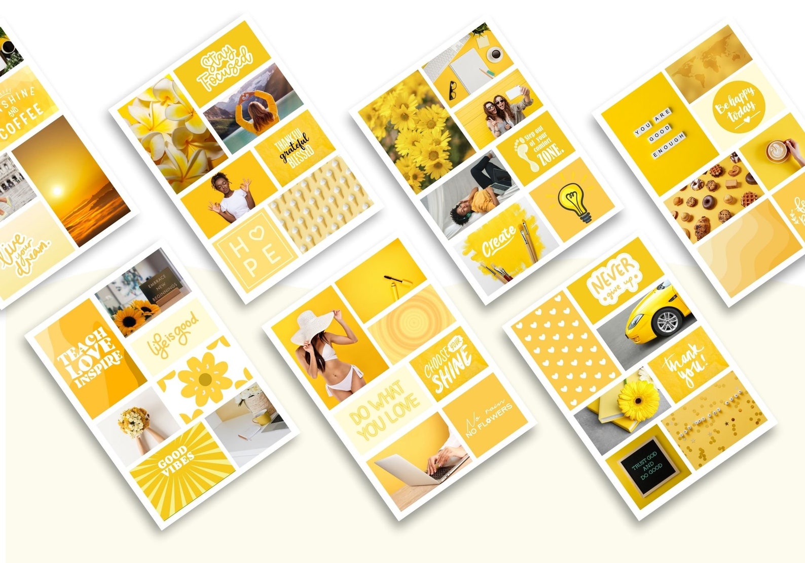 Vision Board Printable , Yellow Vision Board Kit, Vision Board Party ...