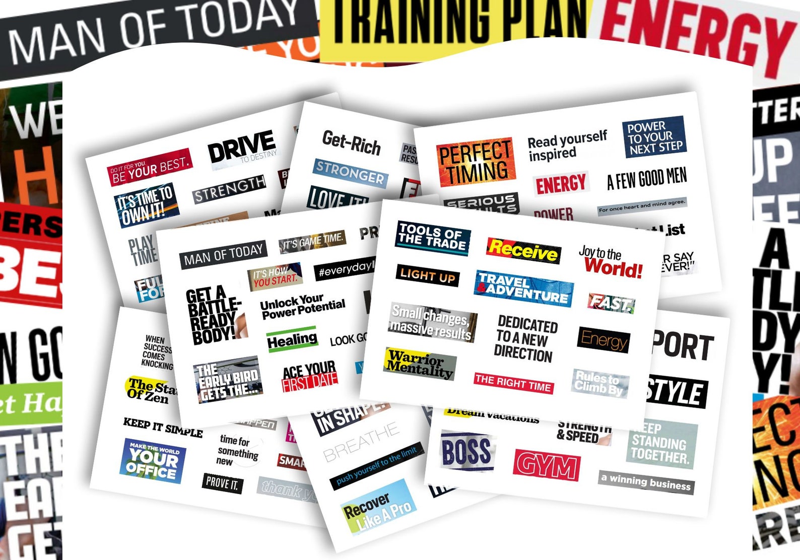 Mens Vision Board Printable, Magazine Words Cutouts, Boys Vision Board ...