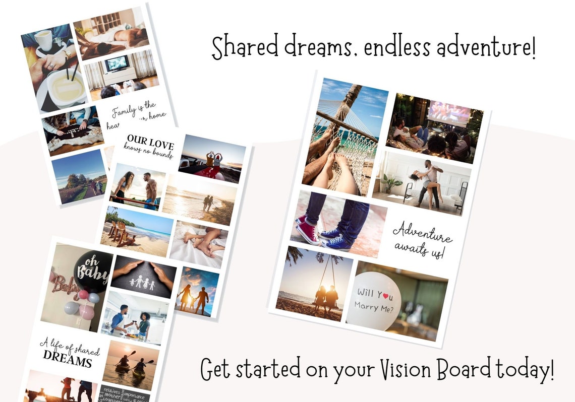 Couples Vision Board Kit, Vision Board Printable, Vision Board 2023 ...