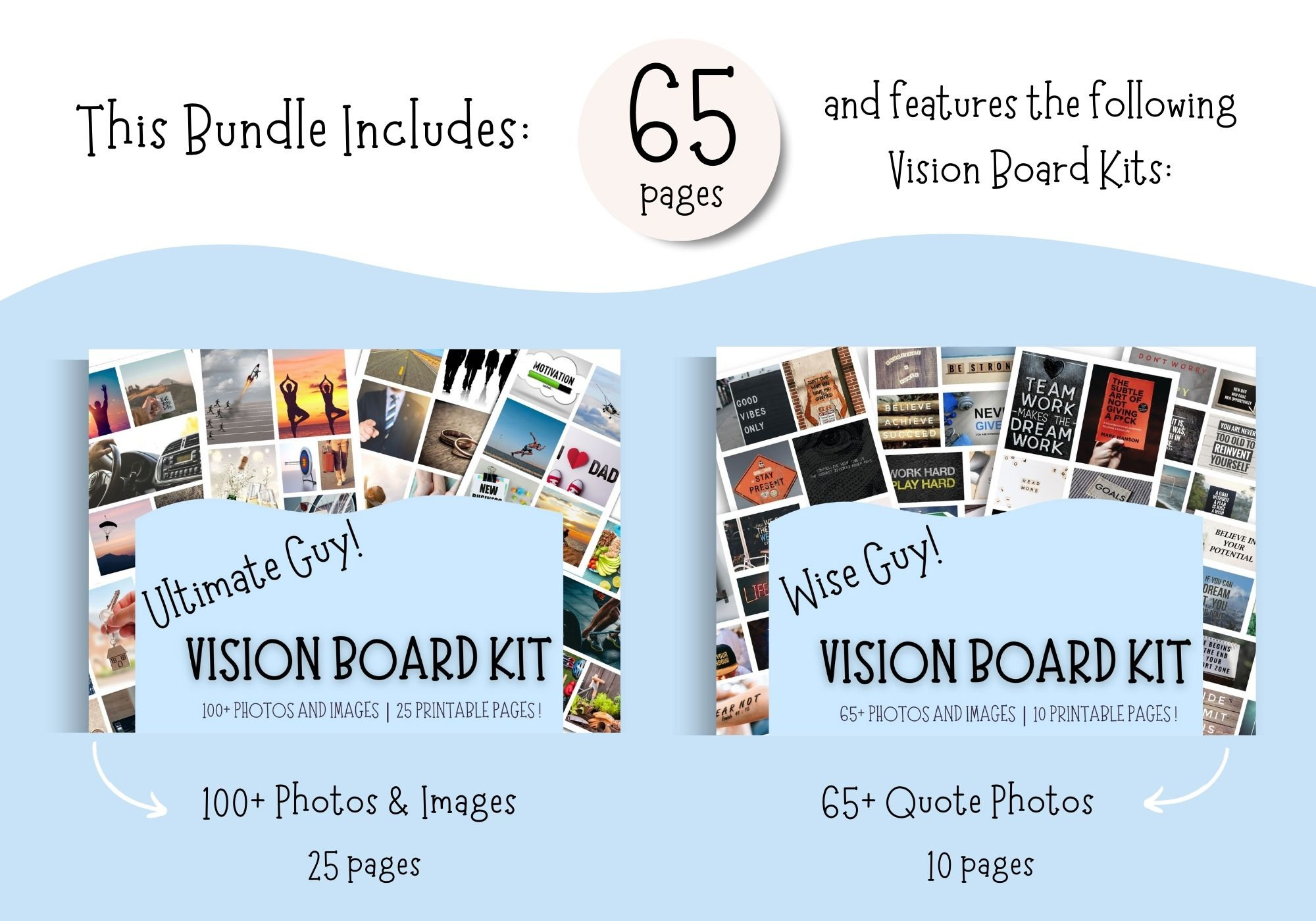 Men's Vision Board Bundle, Vision Board Kit for Boys, Vision Board for ...
