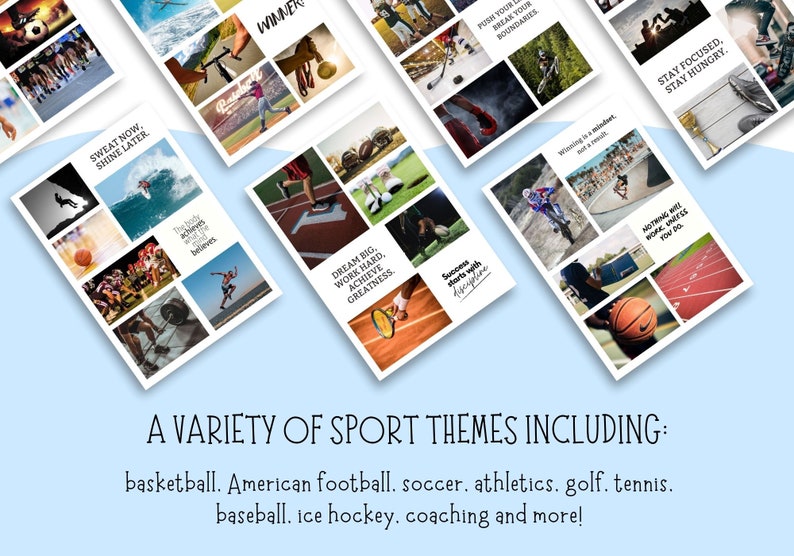Vision Board Kit for Men, Teen Boys Vision Board Printables, Sports ...
