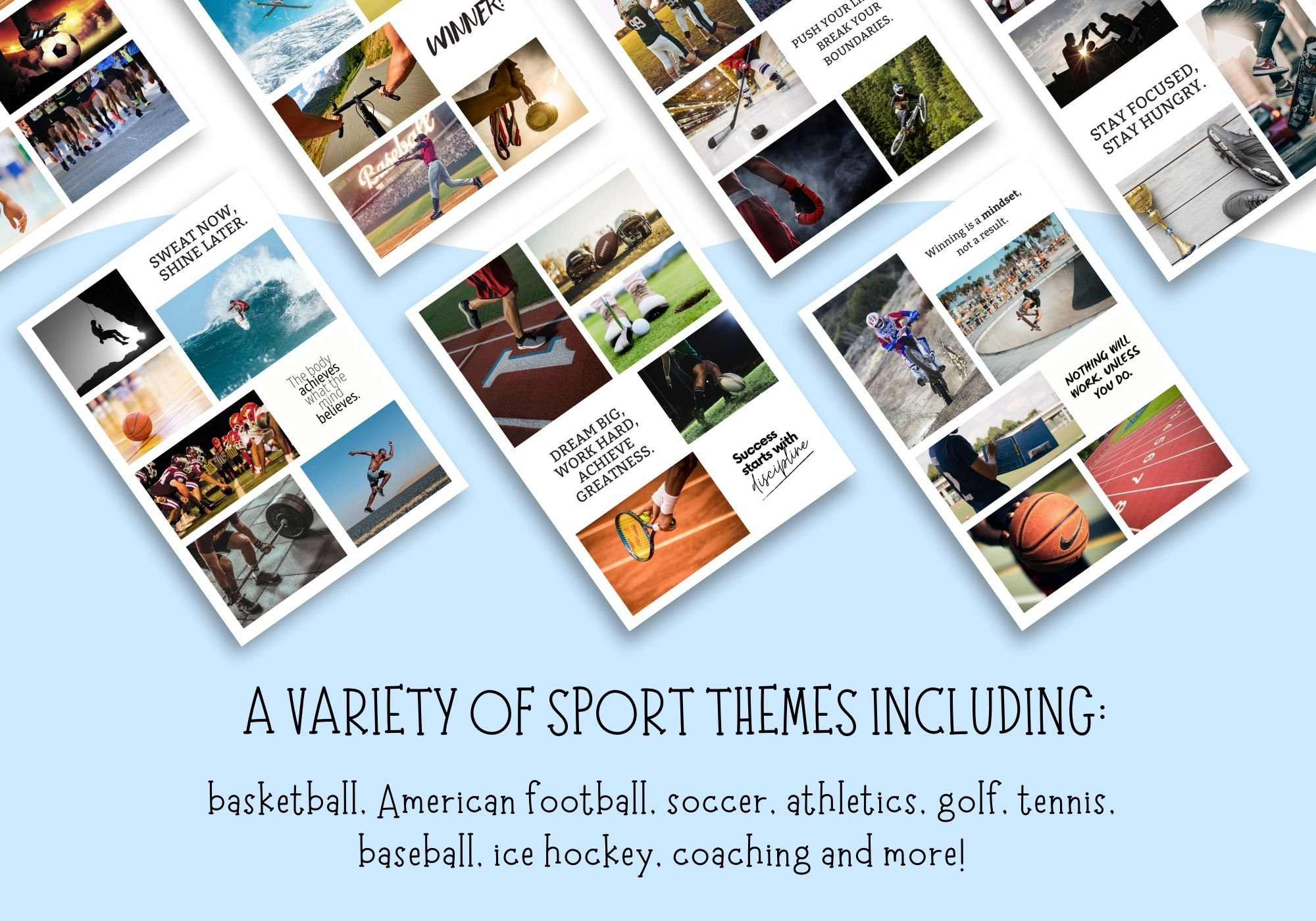 Vision Board Kit for Men, Teen Boys Vision Board Printables, Sports ...