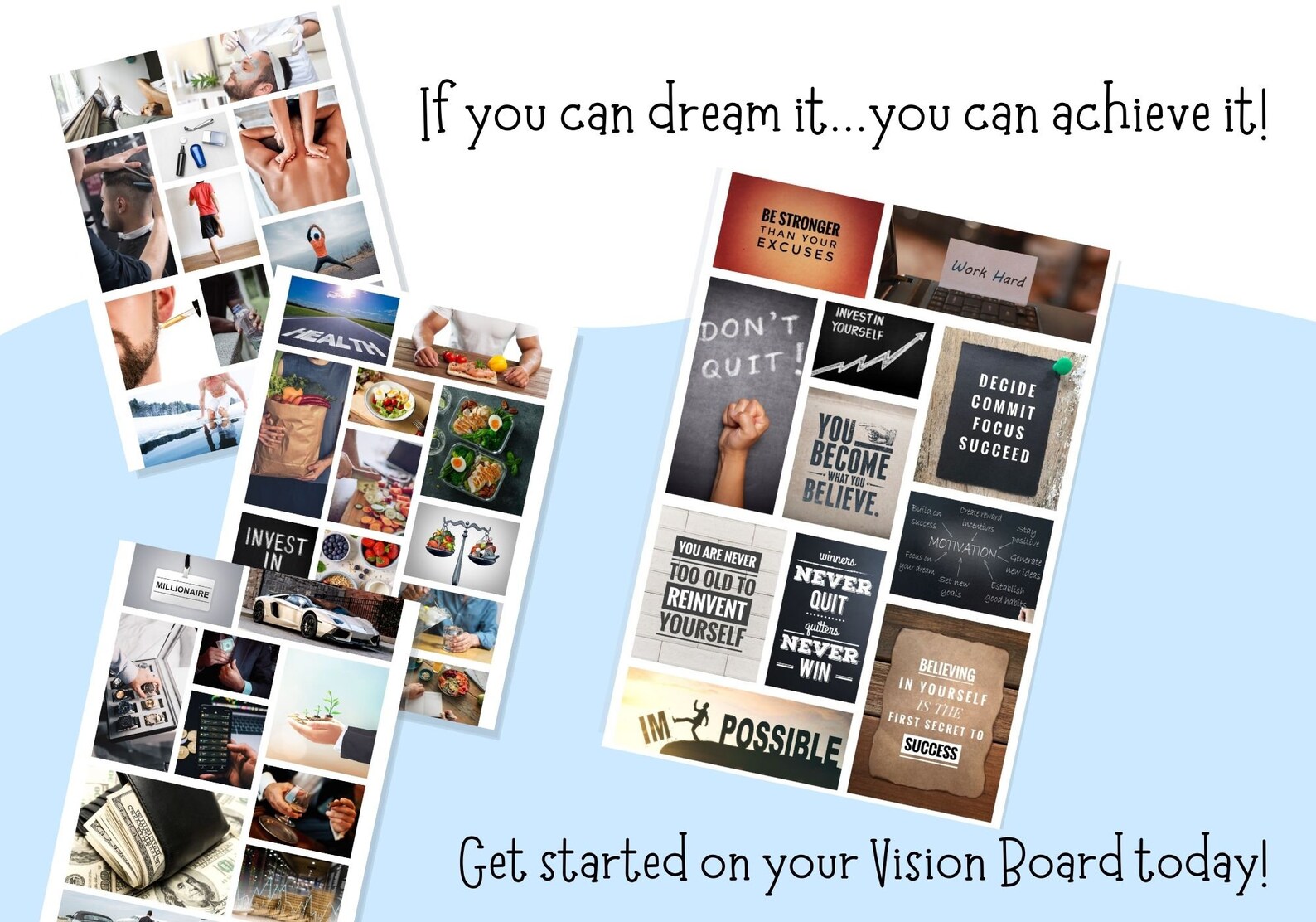 Vision Board Kit for Men, Boys Vision Board Printables, Vision Board ...
